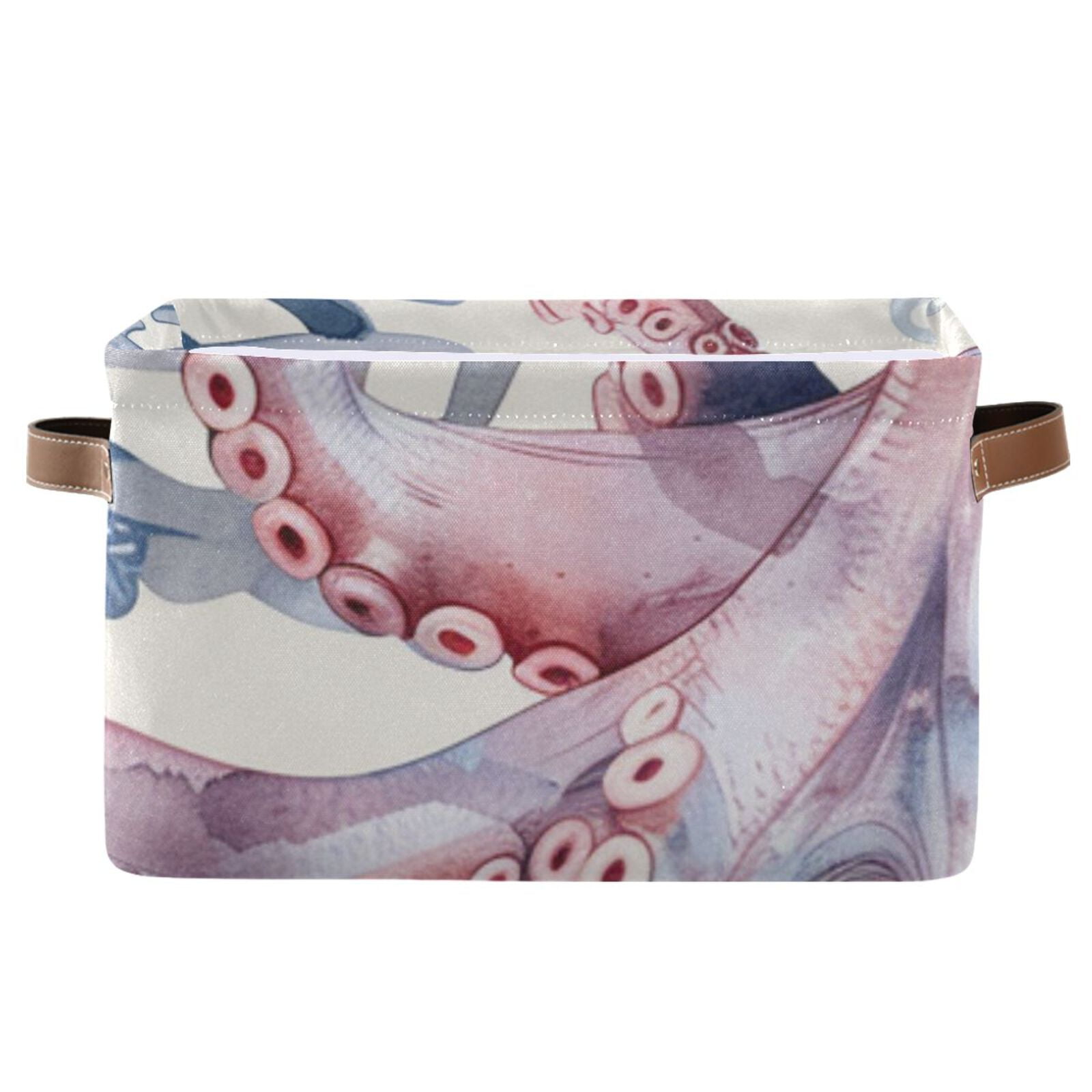 Pink Coral Octopus Storage Bins Baskets With Handles Storage Box ...
