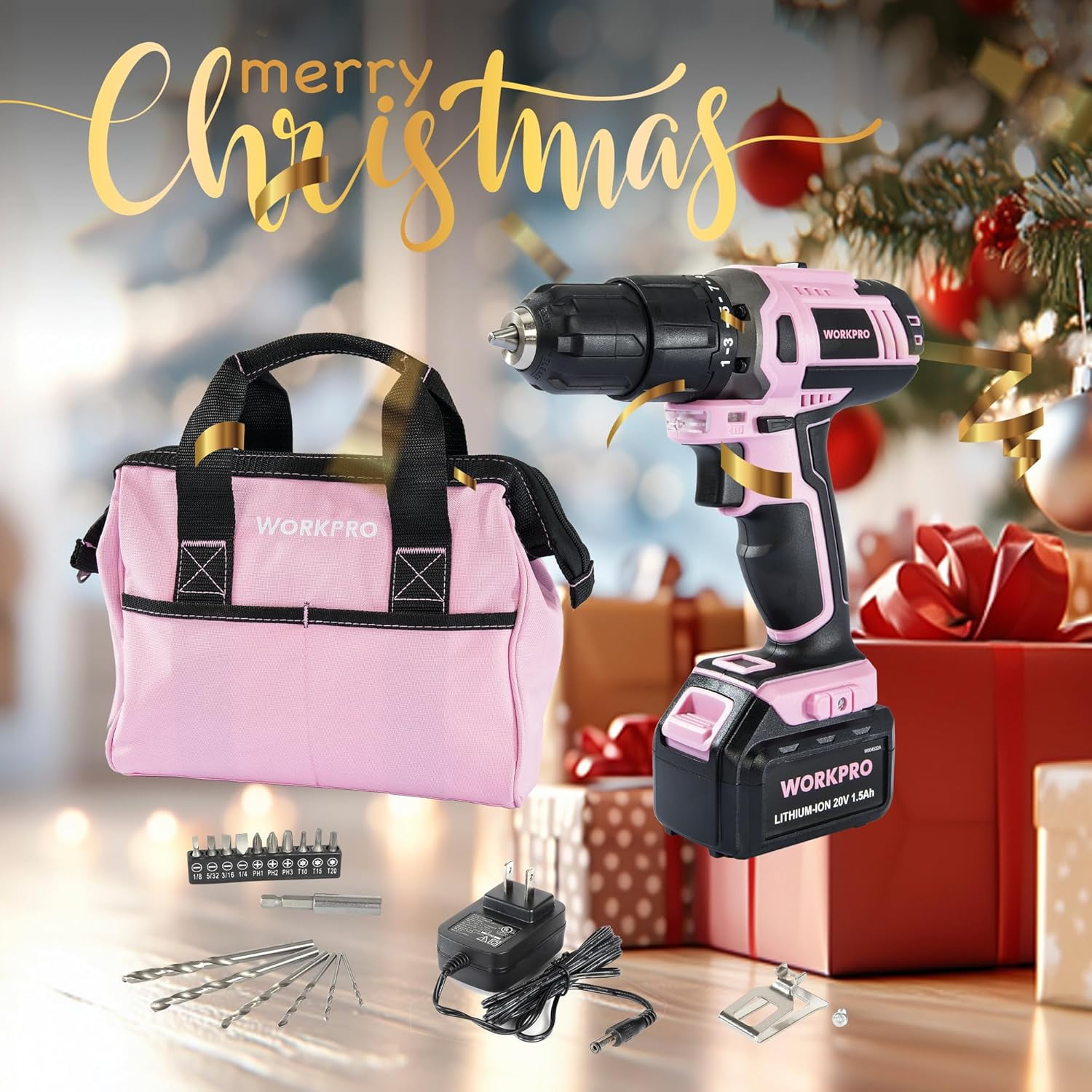 Pink Cordless 20V Lithium-ion Drill Driver Set, 1 Battery, Charger and ...