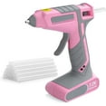 Pink Cordless Hot Melt Glue Gun, 7.2V Rechargeable Fast Preheating Glue ...