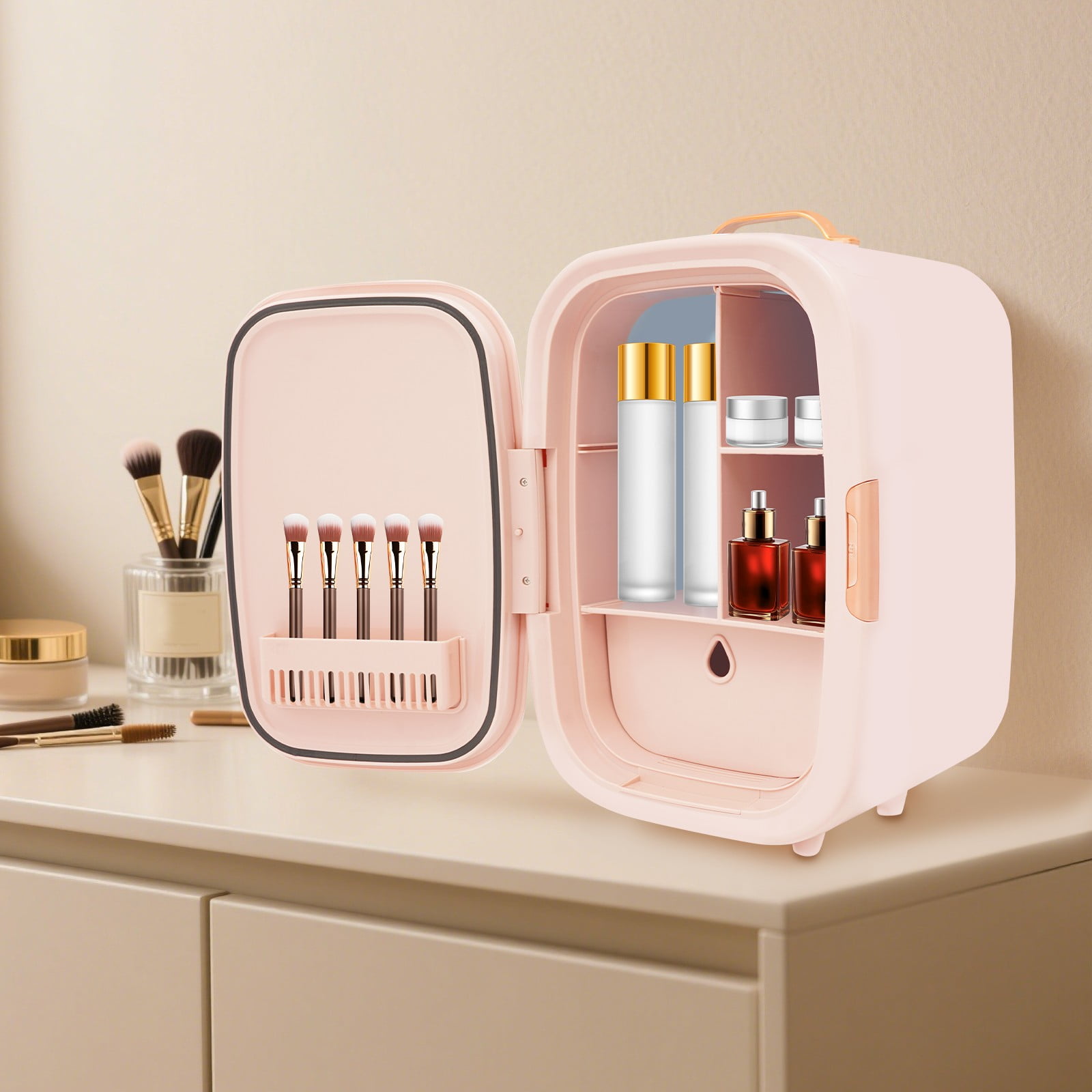 Pink Cosmetics Refrigerator Mini Makeup Refrigerator Skincare ...