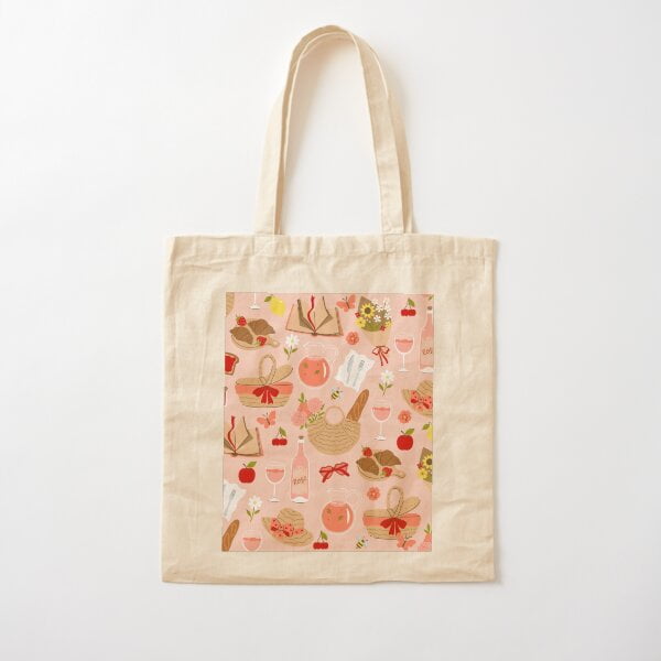 Pink Cottagecore Croissant Picnic Basket, Hygge, Baguette, Croissant ...