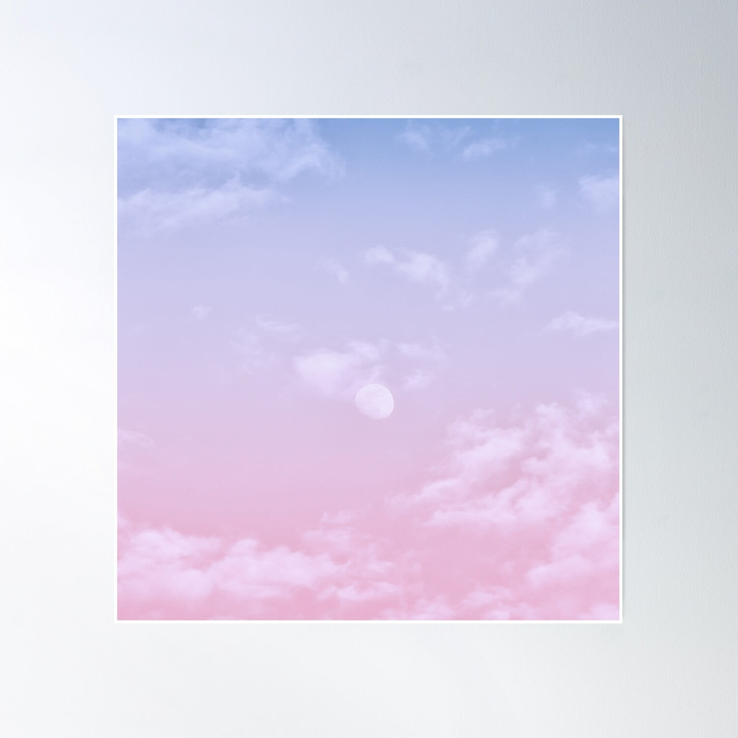 Pink Cotton Candy Sky Cloud Poster Wall Art, Modern Wall Decor, 16x16 ...