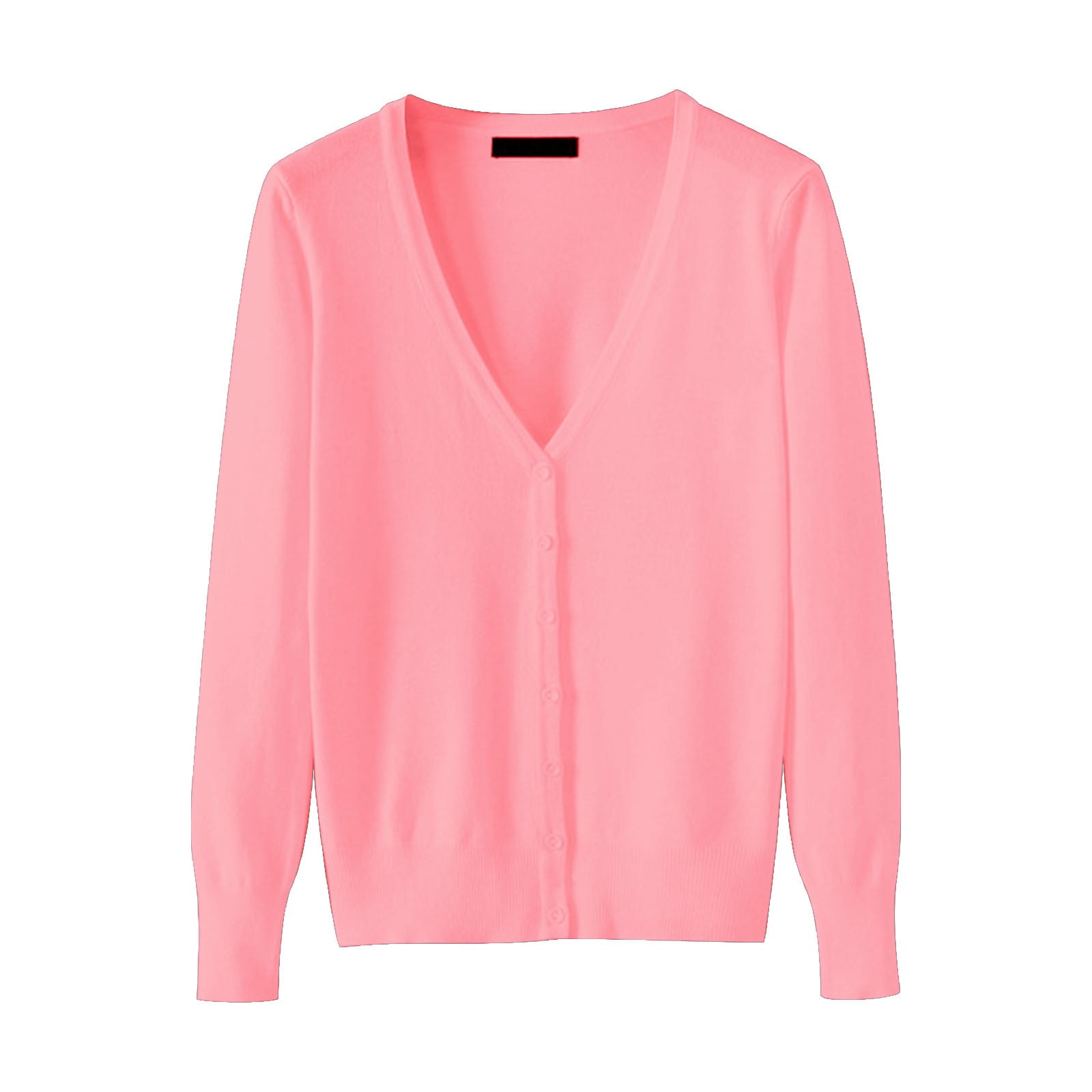 Pink Cotton Wide Neck Women's Cardigan, Women's Lightweight V Neck ...