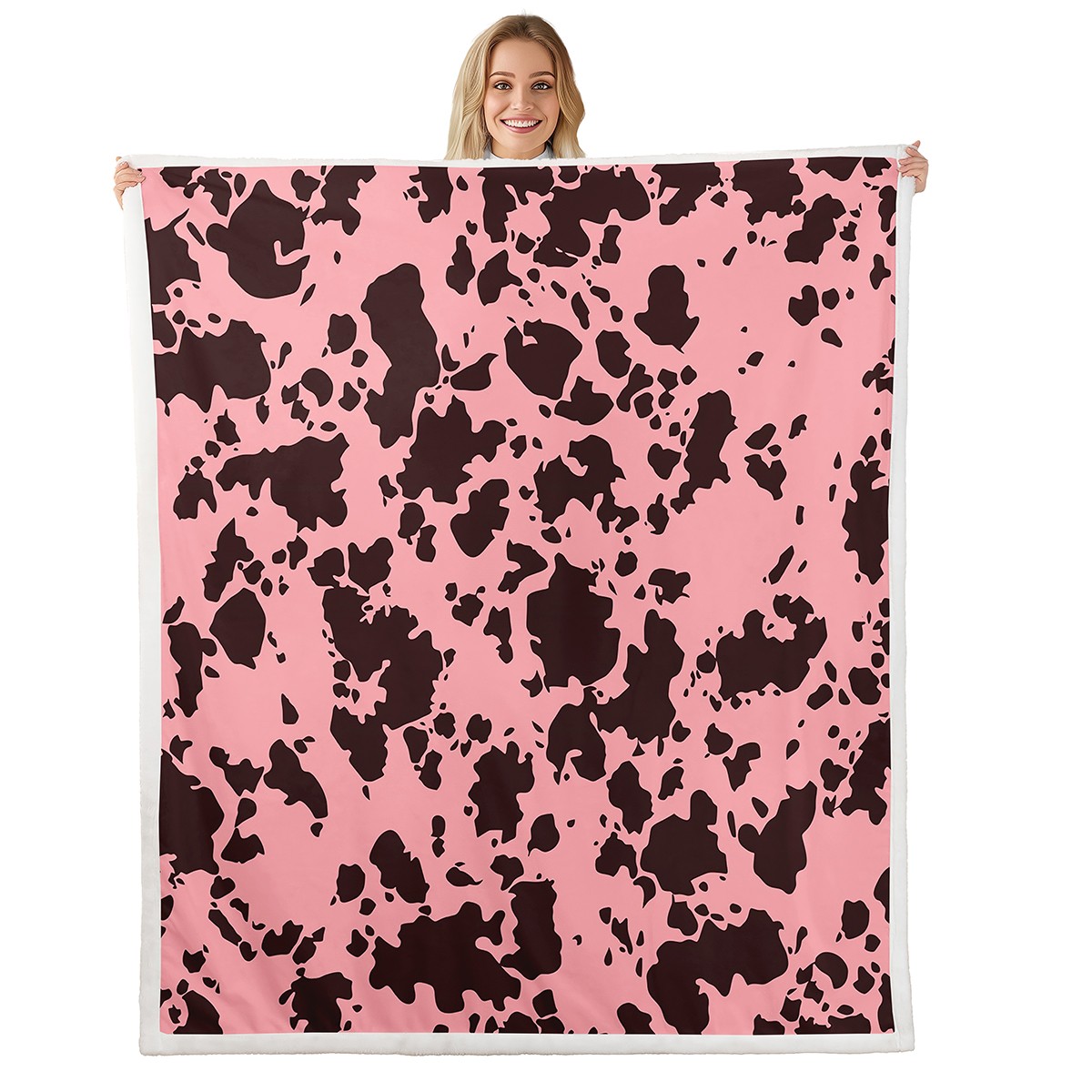 Pink Cow Print Throw Blanket 40x50 for Kids Girls Teens Adults,Cartoon ...