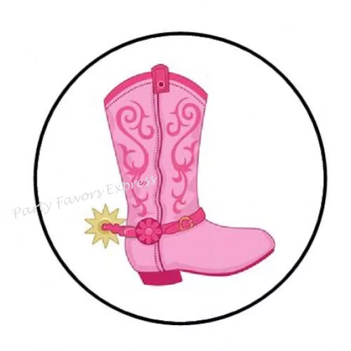 Pink Cowboy Boot Cowgirl Sticker Party Favors Sticker Envelope Seals ...