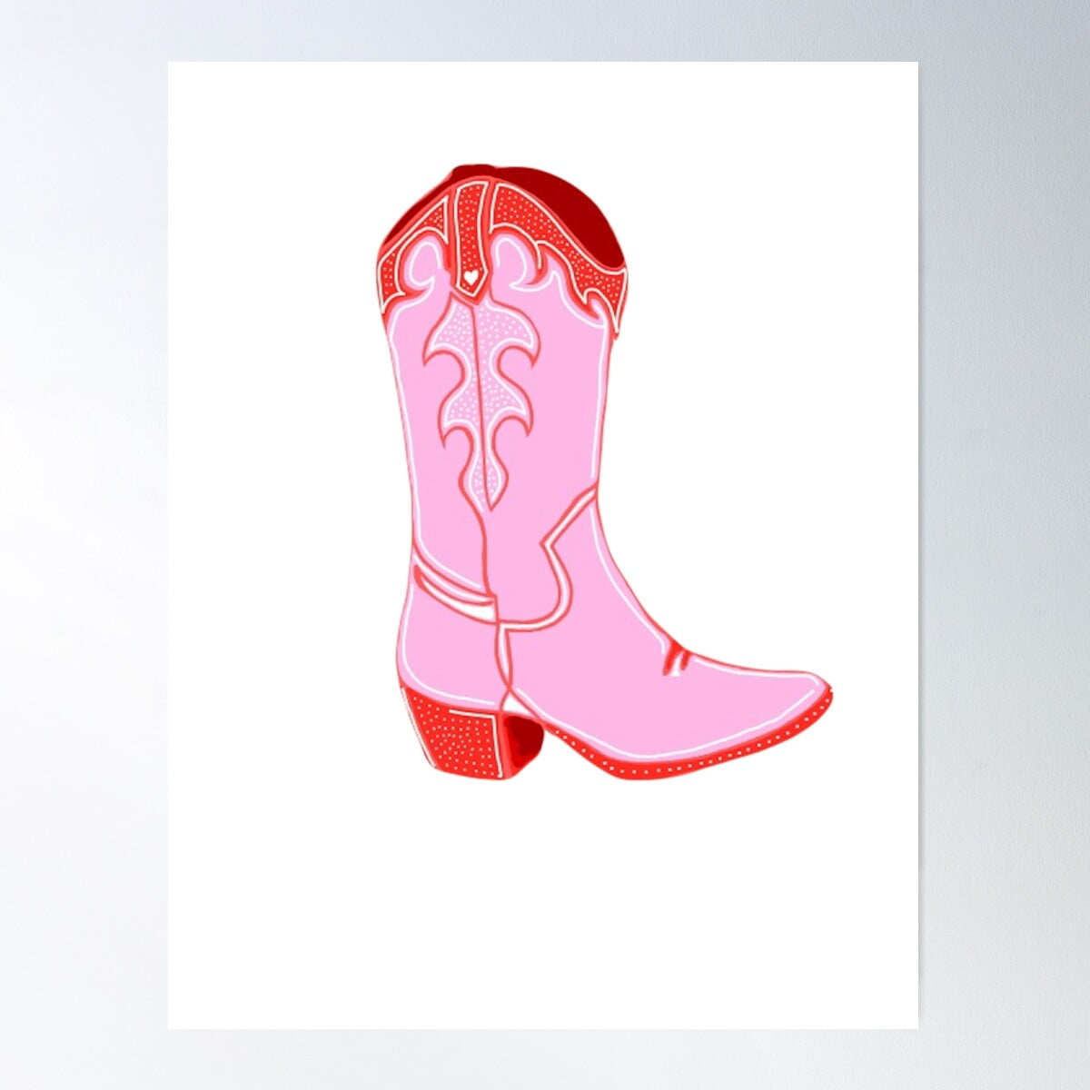 Pink Cowboy Boot Poster Wall Art, Modern Wall Decor For Living Room ...
