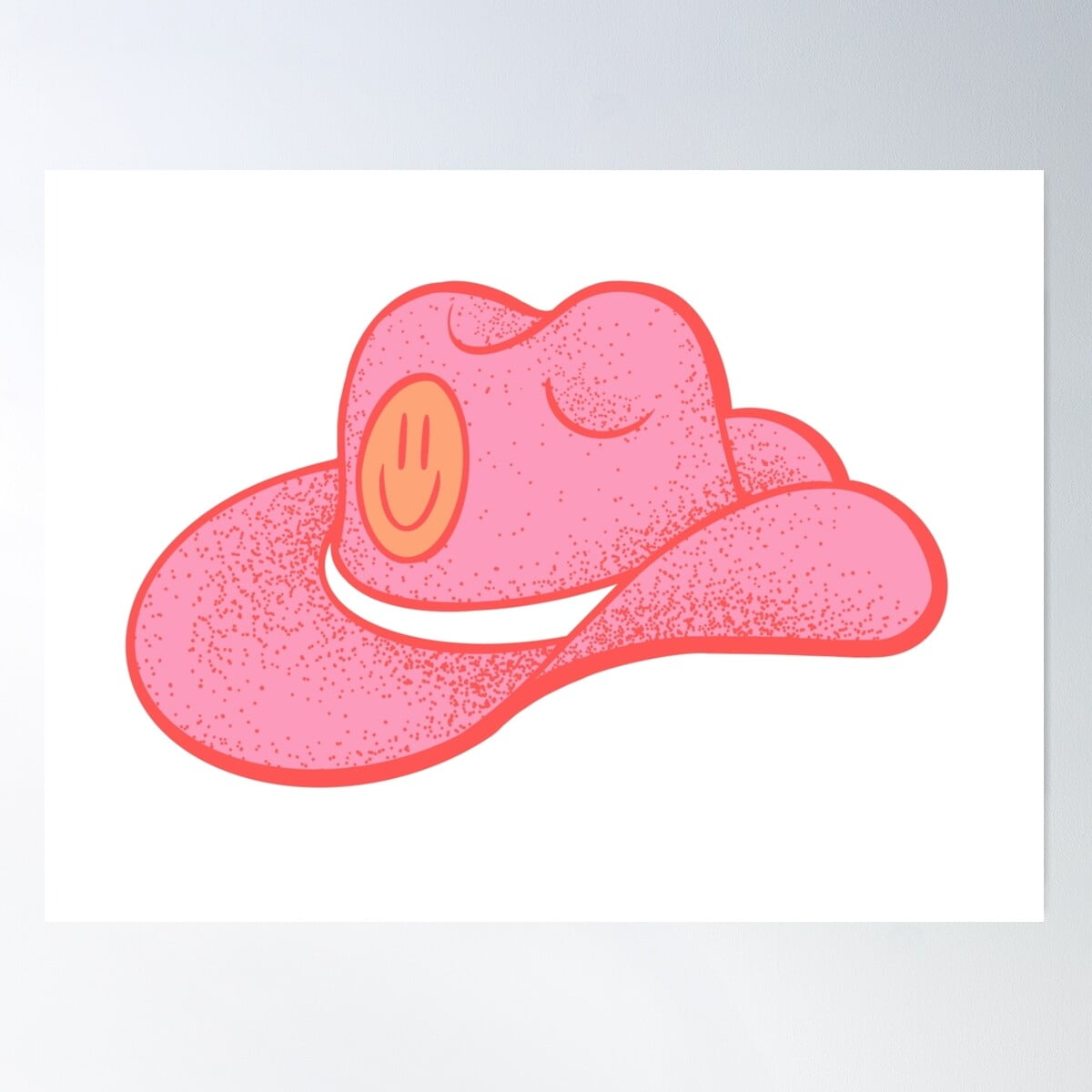 Pink Cowboy Hat Poster Wall Art, Modern Wall Decor For Living Room ...