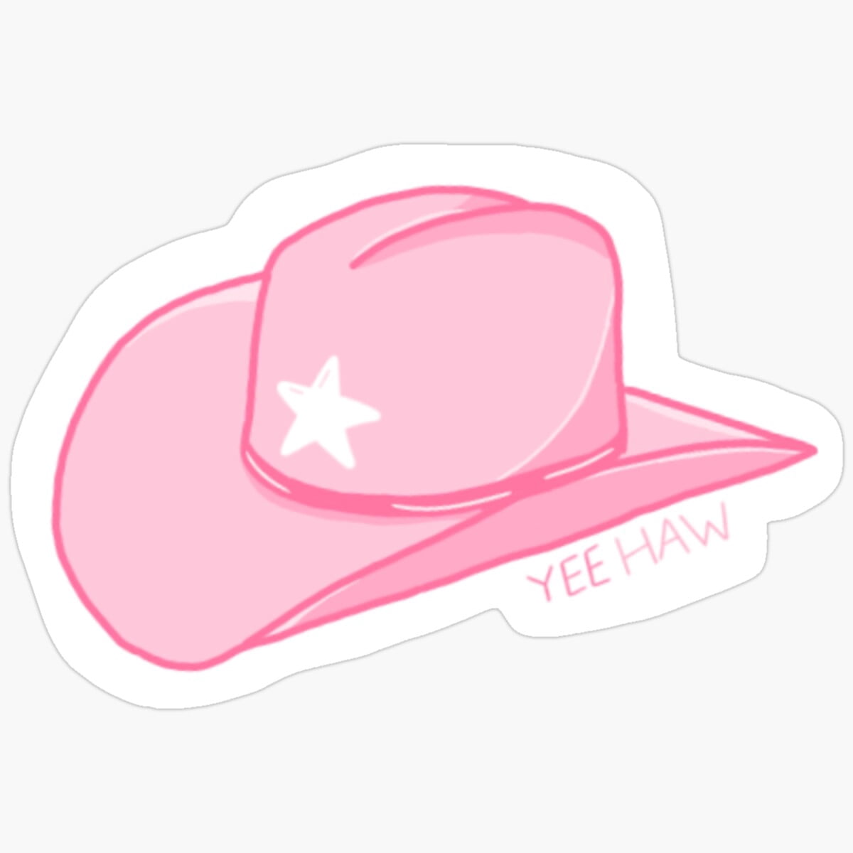 Pink Cowboy Hat Sticker. Gift For You - Decorate Laptops, Water Bottles ...