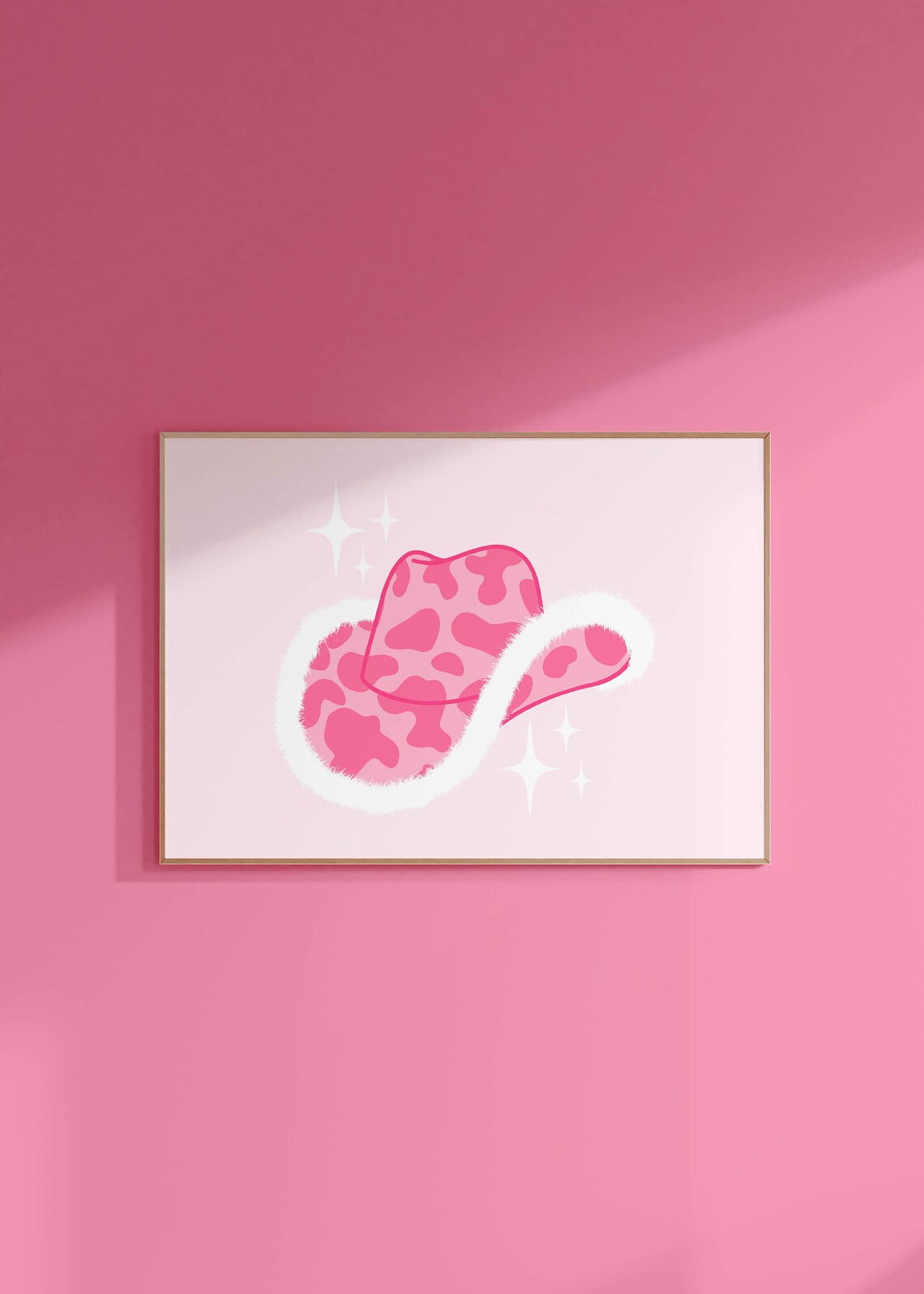 Pink Cowgirl Hat Preppy Room Decor, Disco Cowgirl Preppy Wall Art ...
