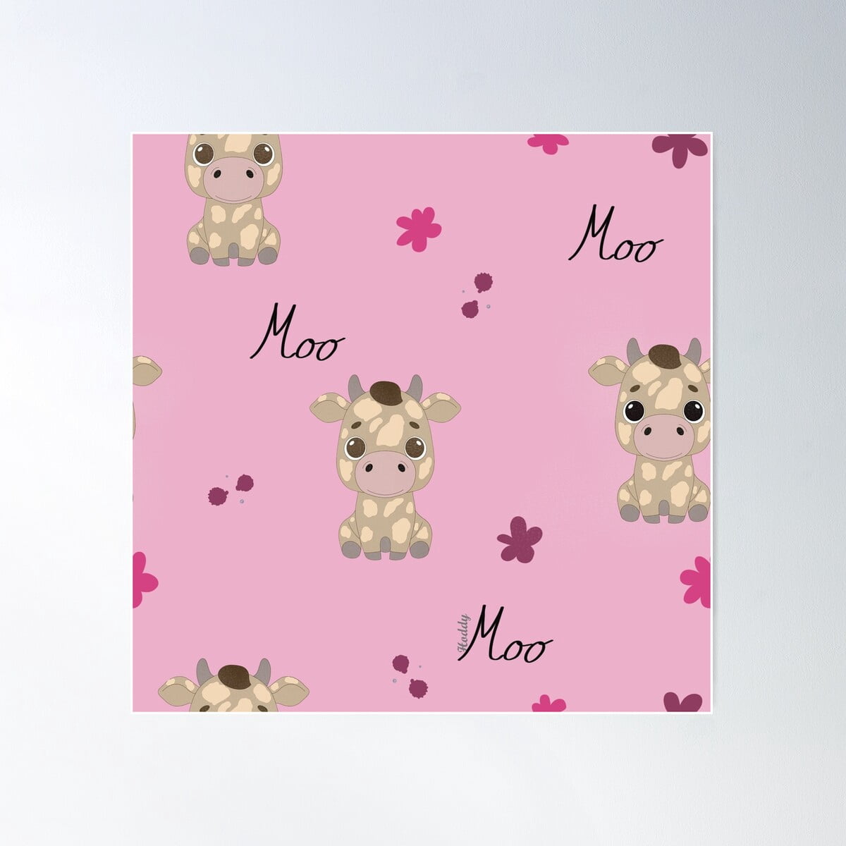 Pink Cows Poster Wall Art, Modern Wall Decor For Living Room Bedroom ...