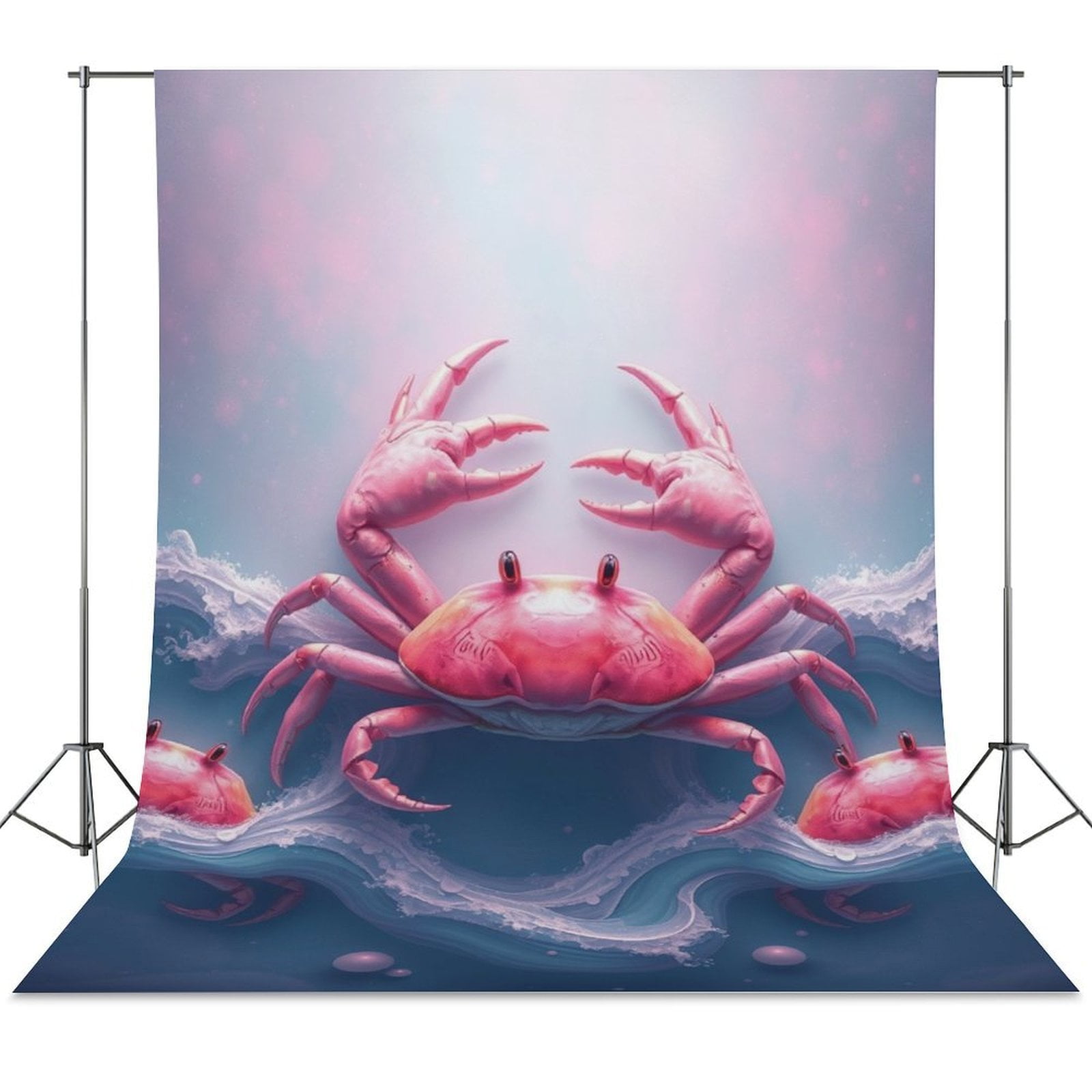 Pink Crab Ocean Waves Photography Backdrops Adult Photostudio Props ...