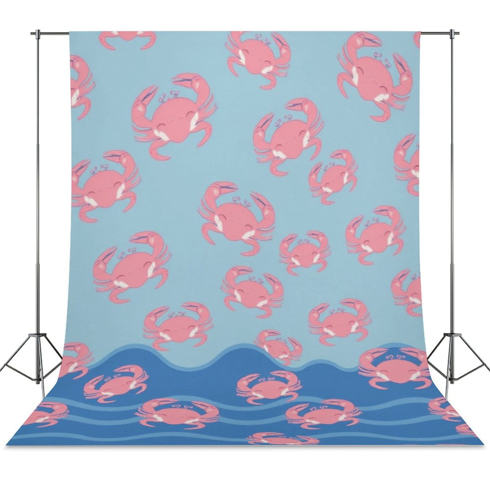 Pink Crabs Ocean Fun Backdrop Baby Shower Newborn Portrait Girl Boy ...
