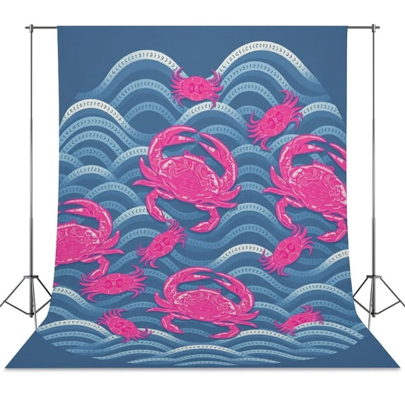 Pink Crabs Ocean Waves Decorations BackdropPortrait Photography ...