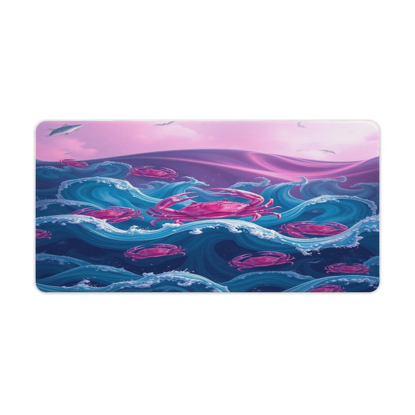 Pink Crabs Ocean Waves Mouse Pad Gamer Keyboard Desk Mats Computer ...