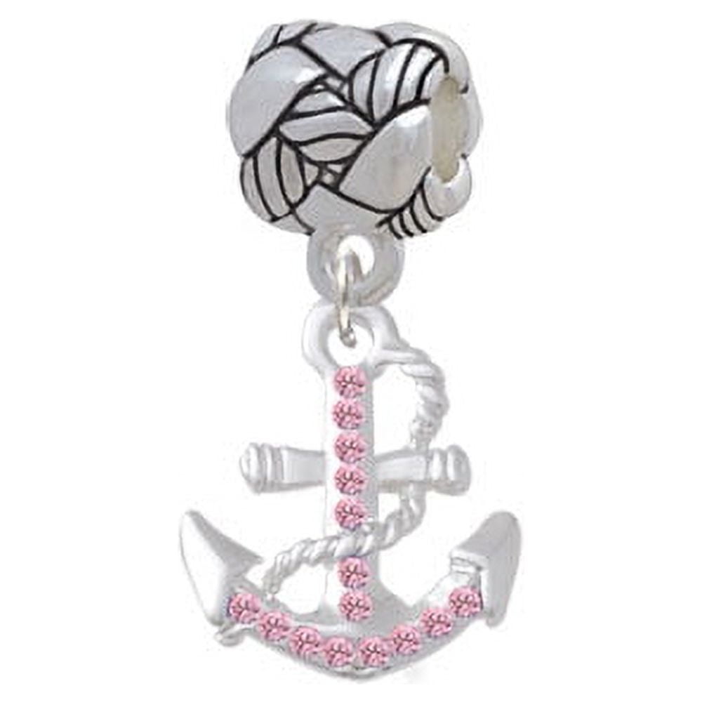 Pink Crystal Anchor - Woven Rope Charm Bead - Walmart.com