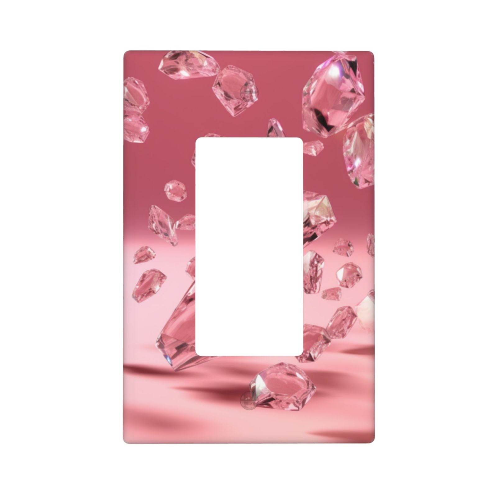 Pink Crystals Switch Cover Decorative Wall Plate / 1-Gang / Mid-size ...