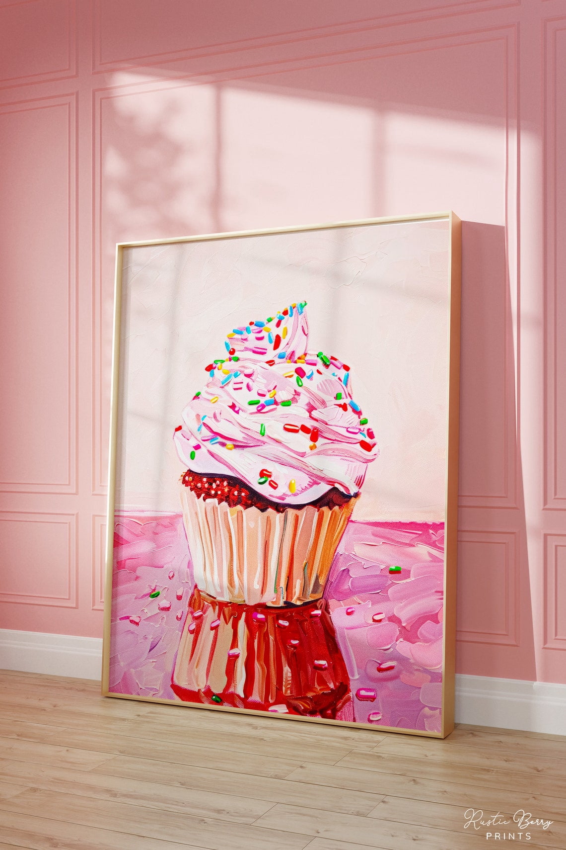 Pink Cupcake Art Print Wall Art Vintage Poster Retro Food Art Poster ...