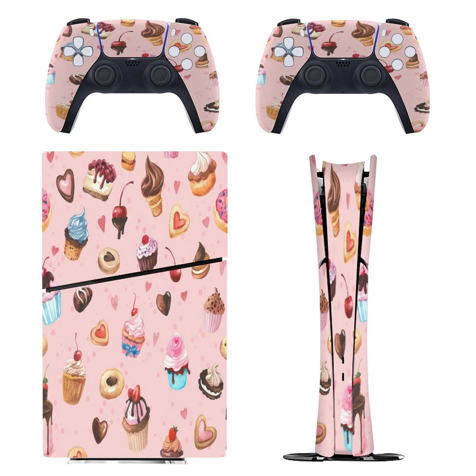 Pink, Cupcakes PS5/PS5 Slim Digital Disc Skin Sticker For Console And ...
