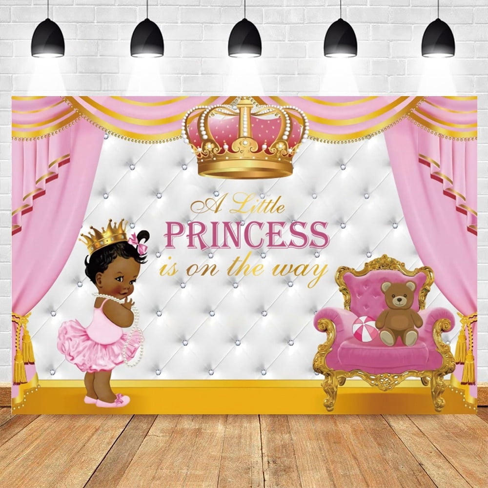 Pink Curtain Headboard Golden Chair Newborn Baby Shower ss Birthday ...