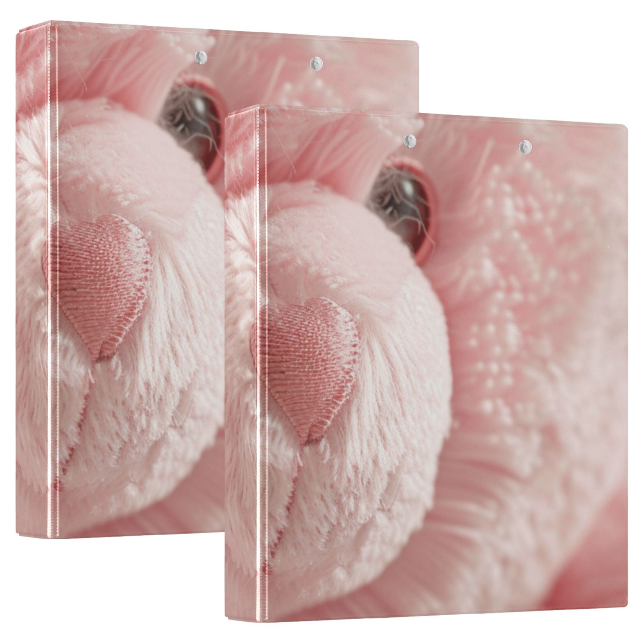 Pink Cute Bear 3 Ring Binders 1.5 inch Hardcover File Folders with ...