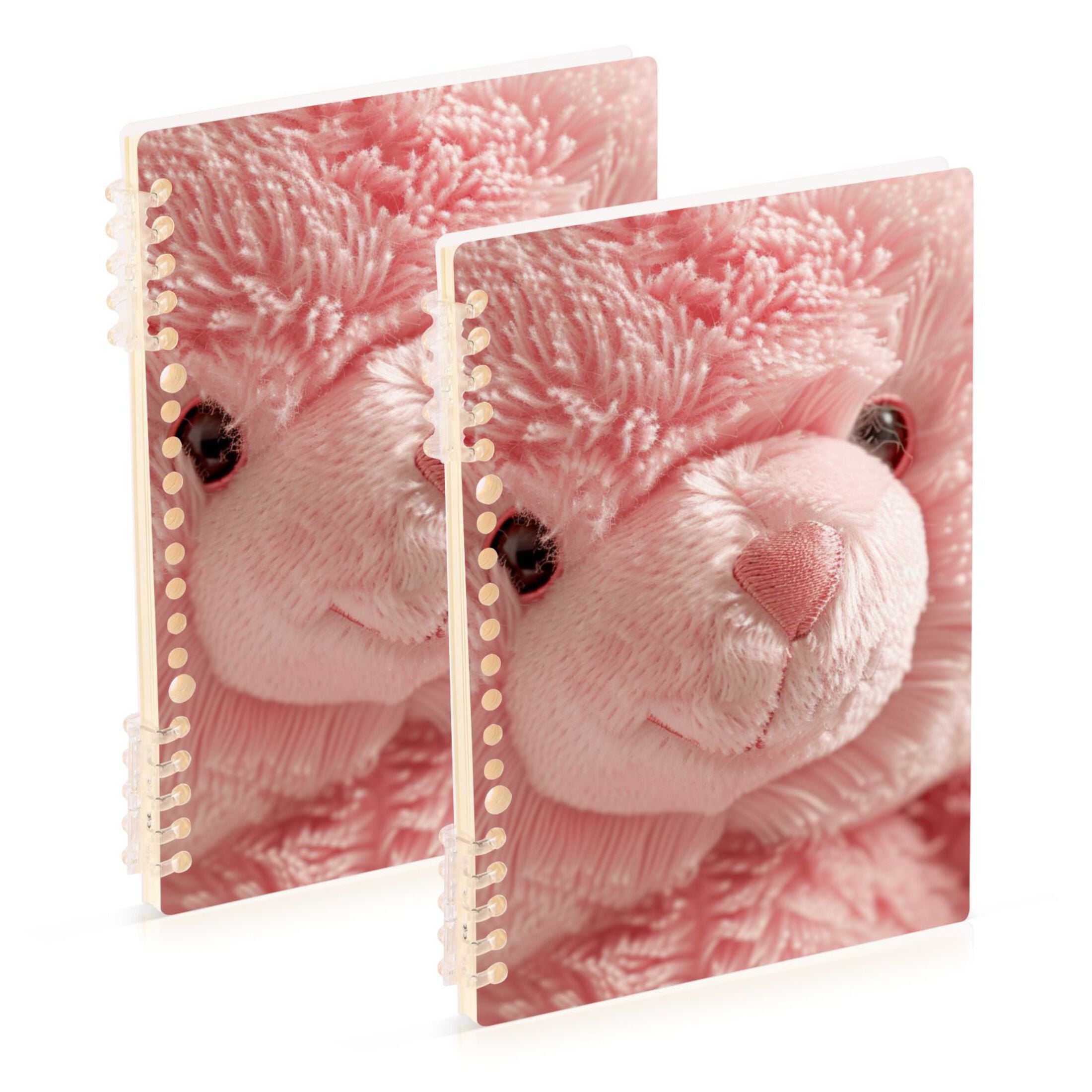 Pink Cute Bear Ring Binder Notebook Journey Note Diary College Ruled ...