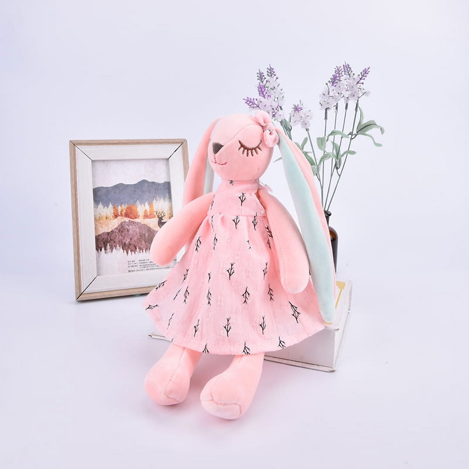 (Pink) Cute Cartoon Long Ears Rabbit Doll Rabbit Sleeping Mate Stuffed ...