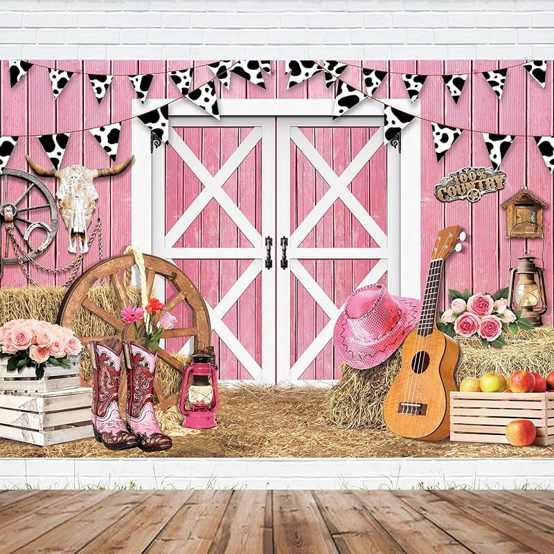 Pink Cute Cowgirl Backdrop Cowboy or Cowgirl Western Baby Shower ...