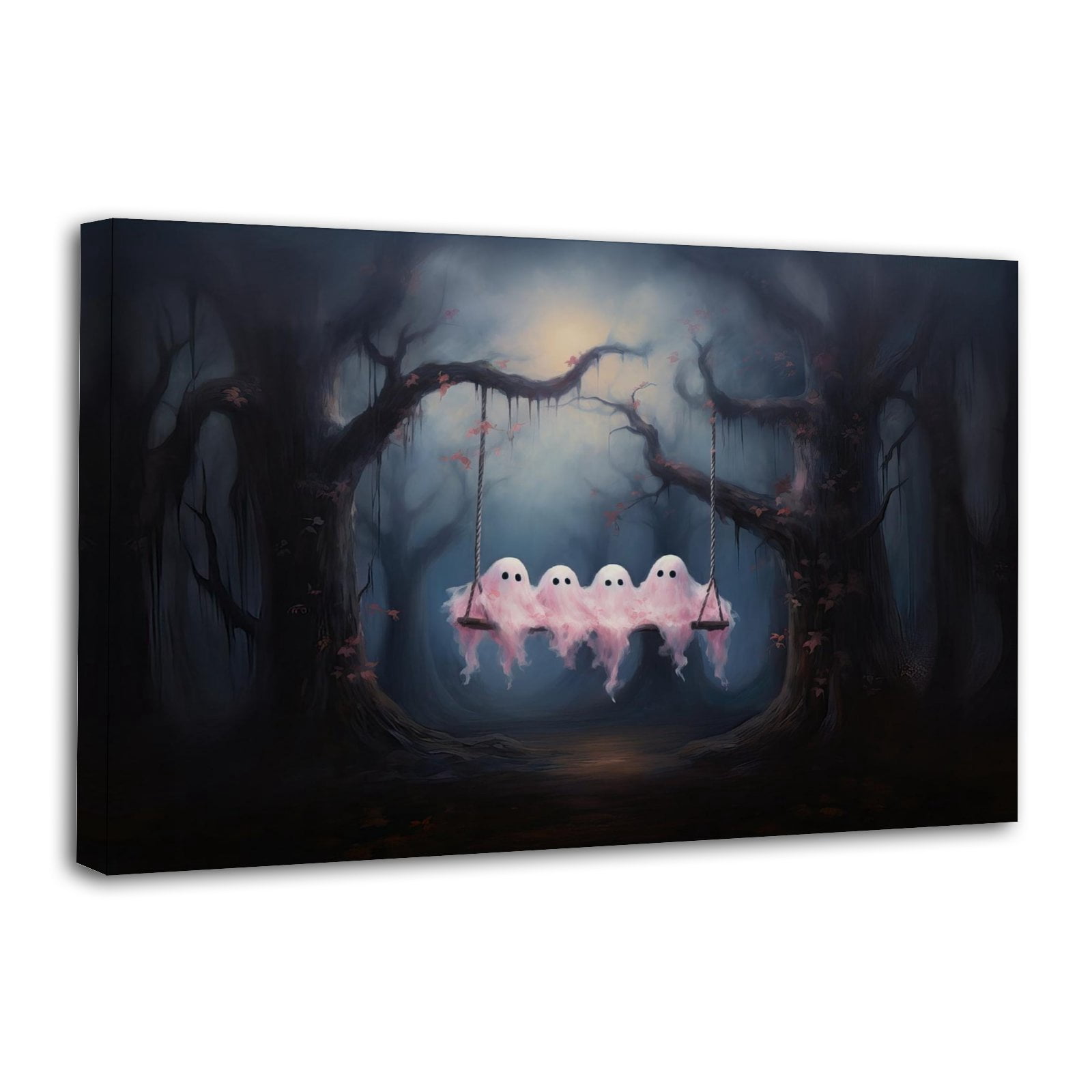Pink Cute Ghosts on Swing Posters Art Print Wall Photo Paint Poster ...