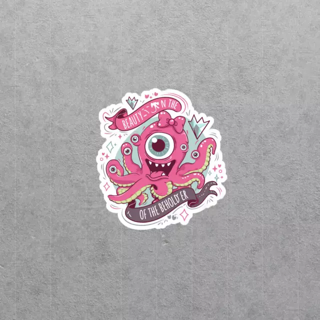 Pink Cute Monster Eye Sticker Beauty Beholder Dungeons Dragons ...
