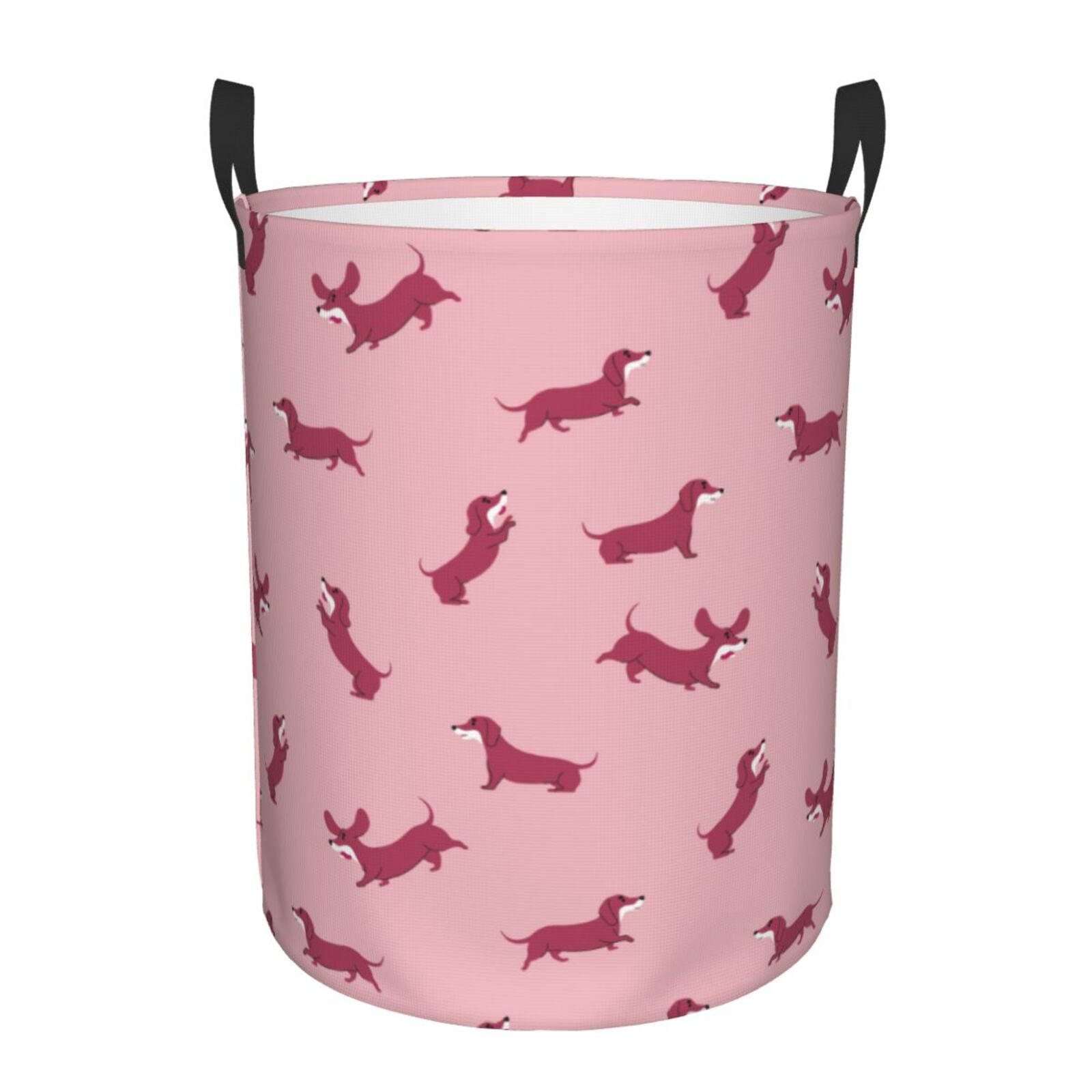Pink Dachshund Dog Puppy Laundry Basket, Laundry Hamper Waterproof ...