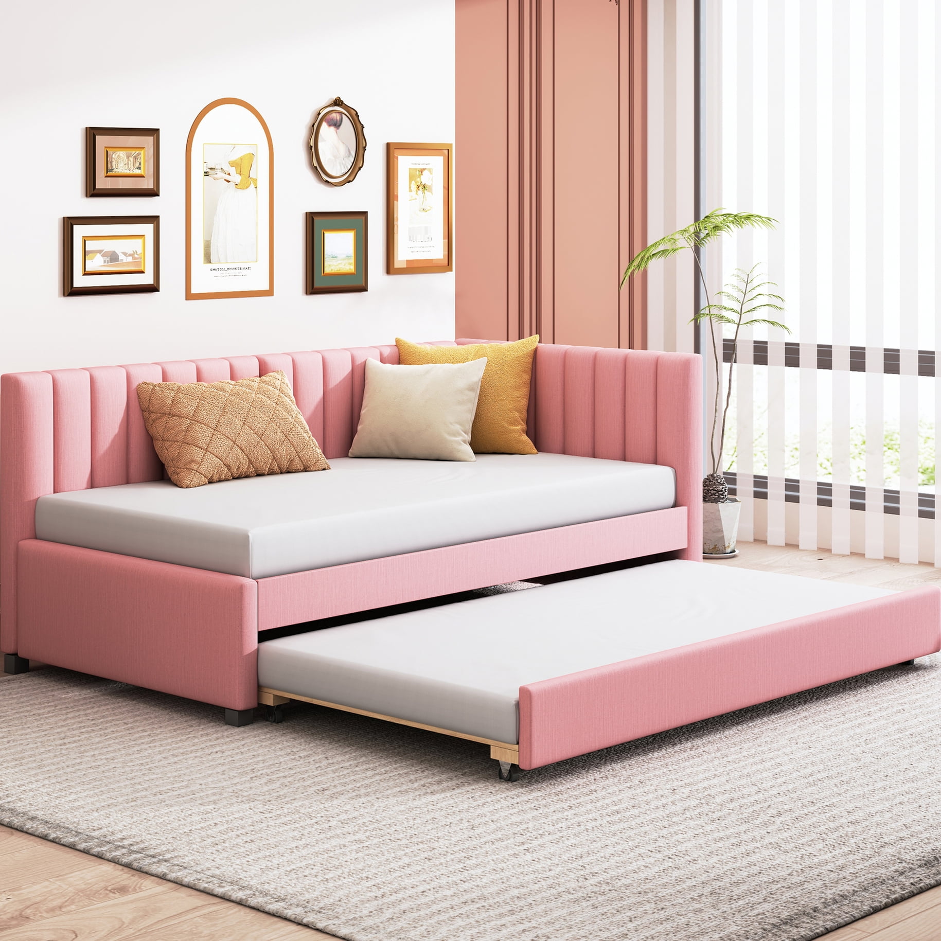 Pink Daybed With Trundle
