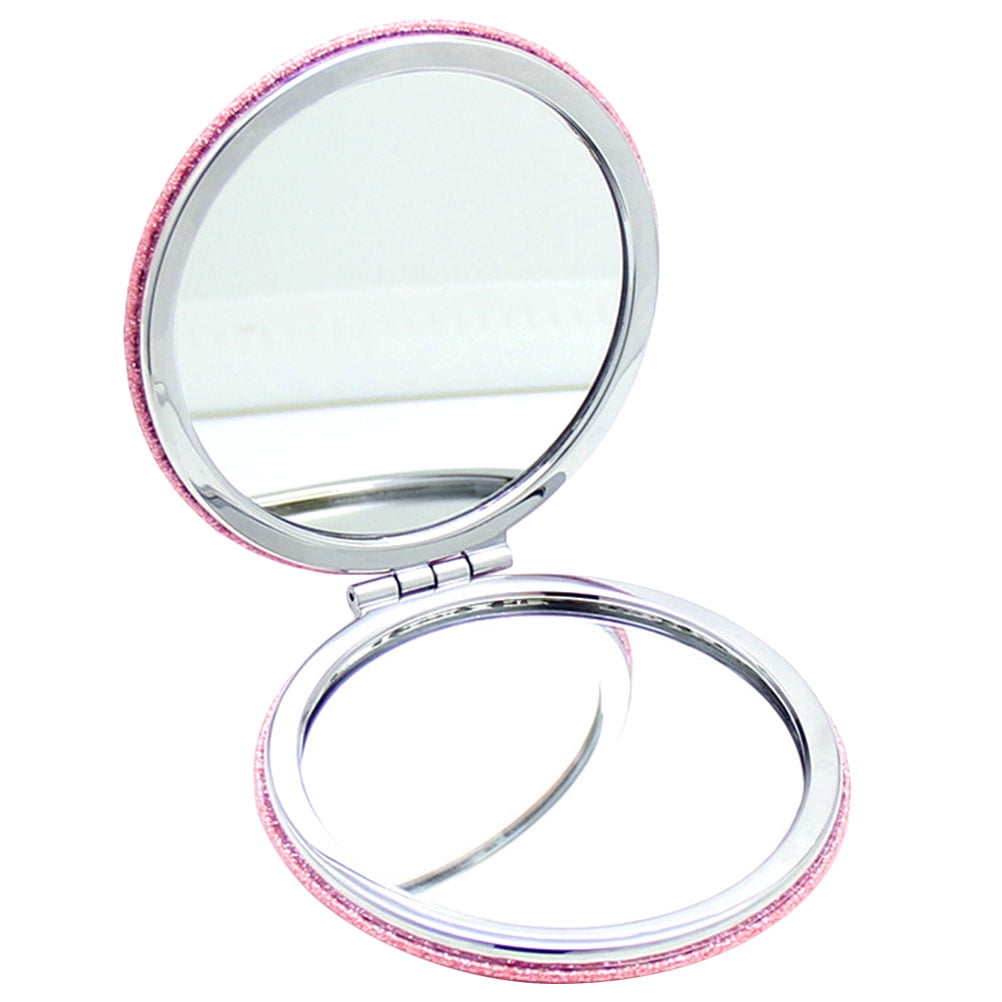 Pink Glass Compact Double Mirror for Daily Use Clear High-Definition ...