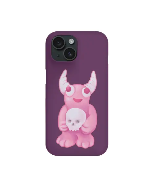 Pink Demon Skeleton Head Creepy Cute Horror Phone Case for iPhone 16 15 ...