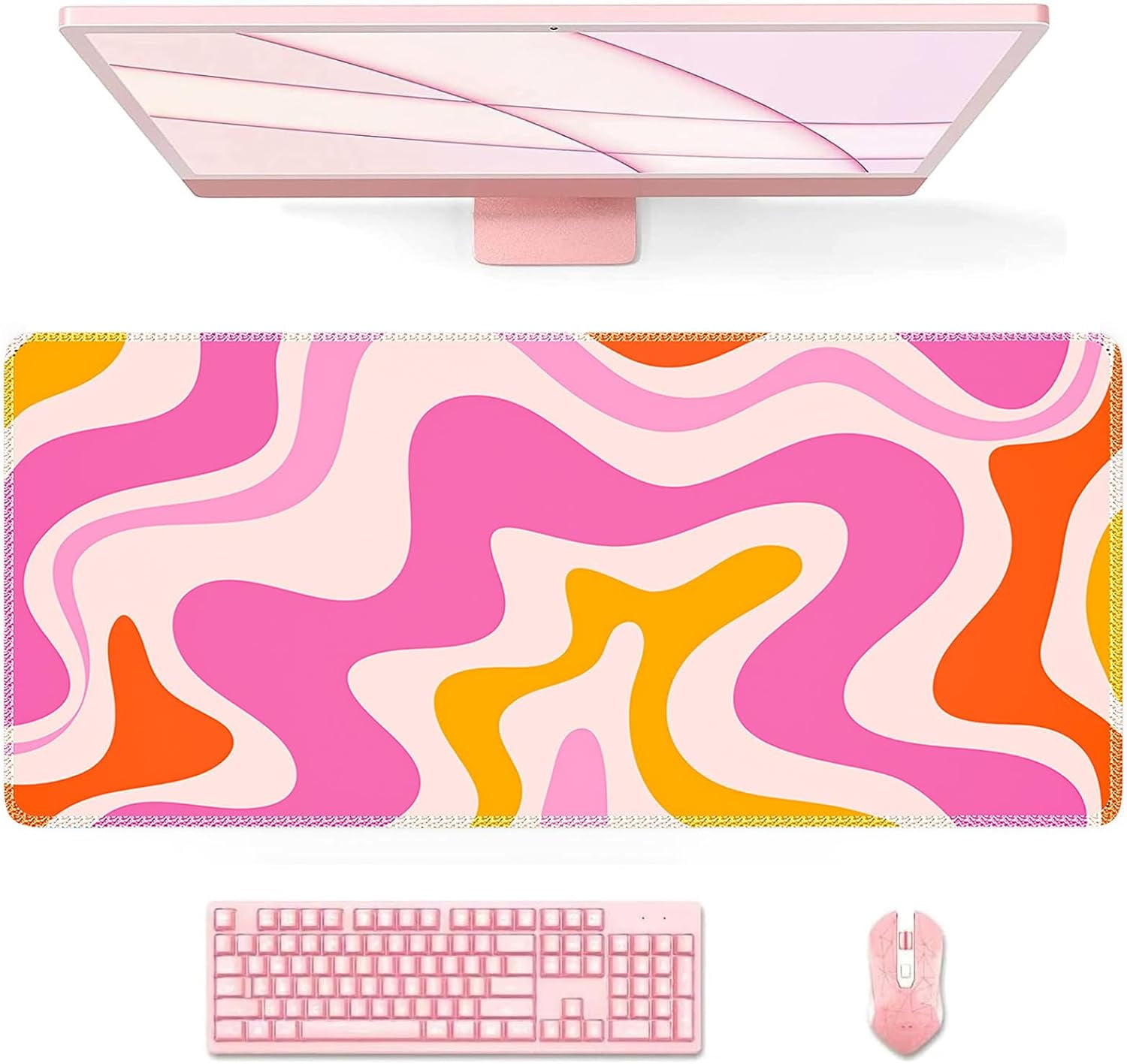Pink Desk Mat Desktop, Computer Large Mouse Pad for Desk, Gaming Desk ...