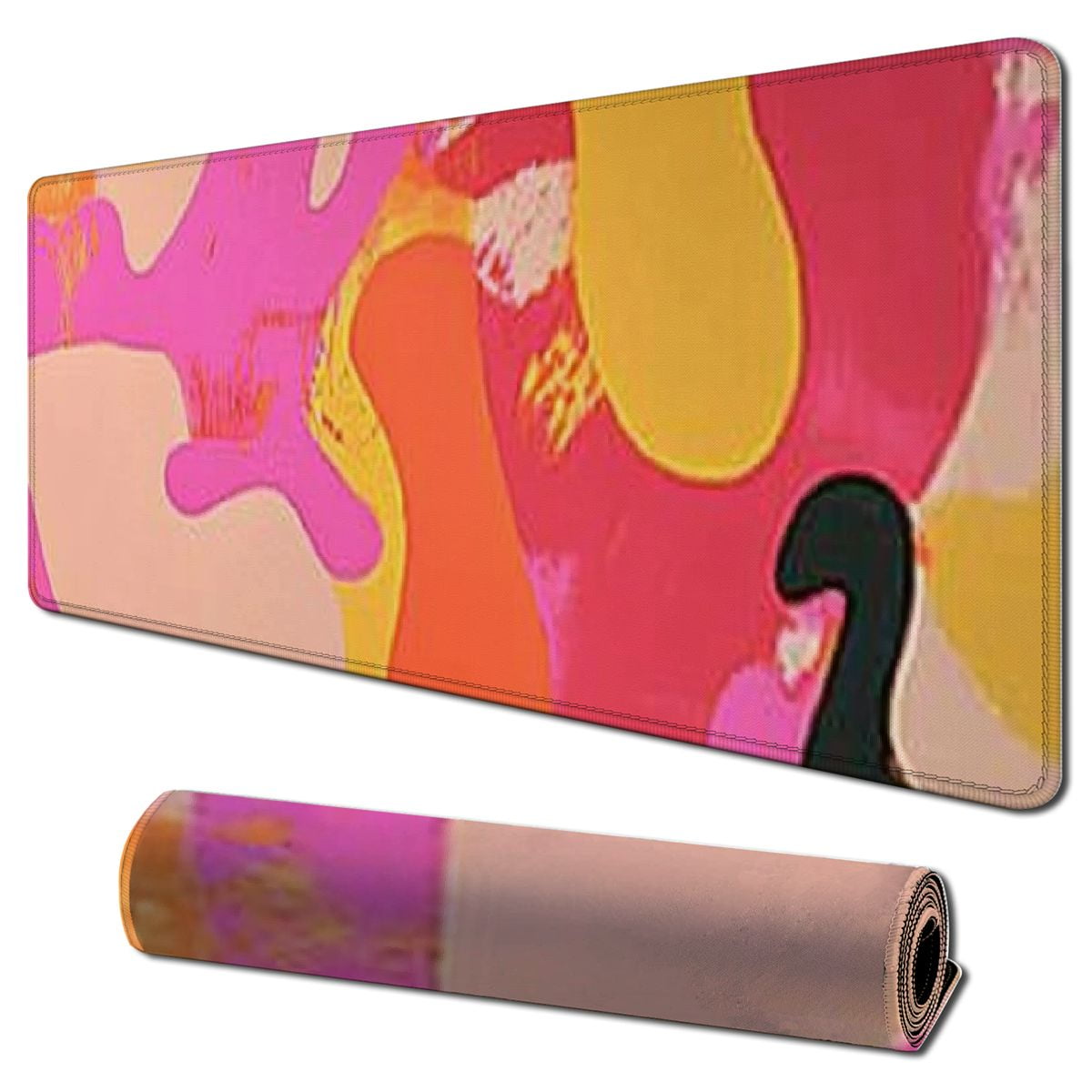 Pink Desk Mat Modern Abstract Large Mouse Pad Cute Pink Desk Pad ...