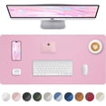 Pink Desk Mat, PU Leather Desk pad Large Mouse Pad, Non-Slip Desk Pad ...