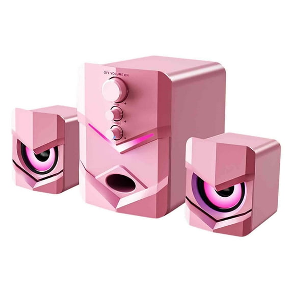 Pink Desktop Computer Speakers With Bluetooth, 5W Usb Powered Stereo ...