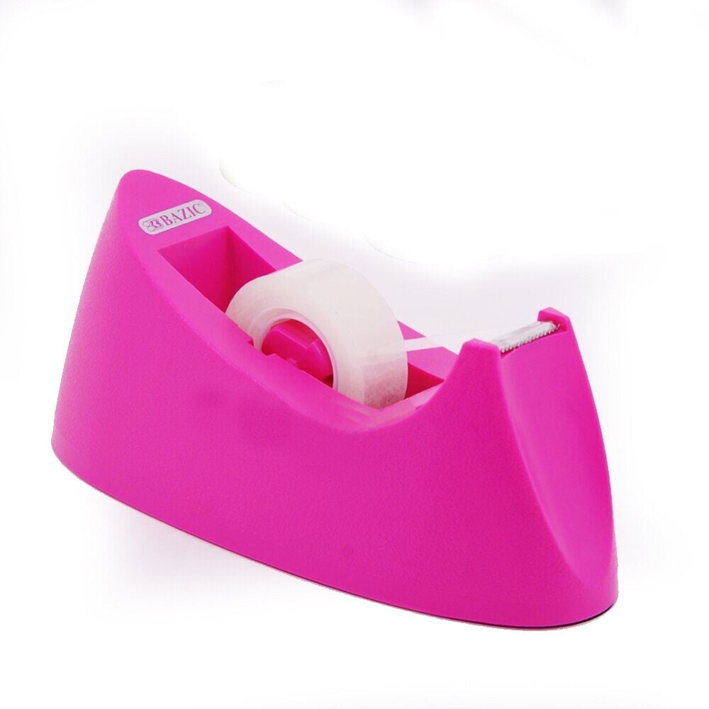 Pink Desktop Tape Dispenser Standard Size 1" Core Rolls Desk Office ...