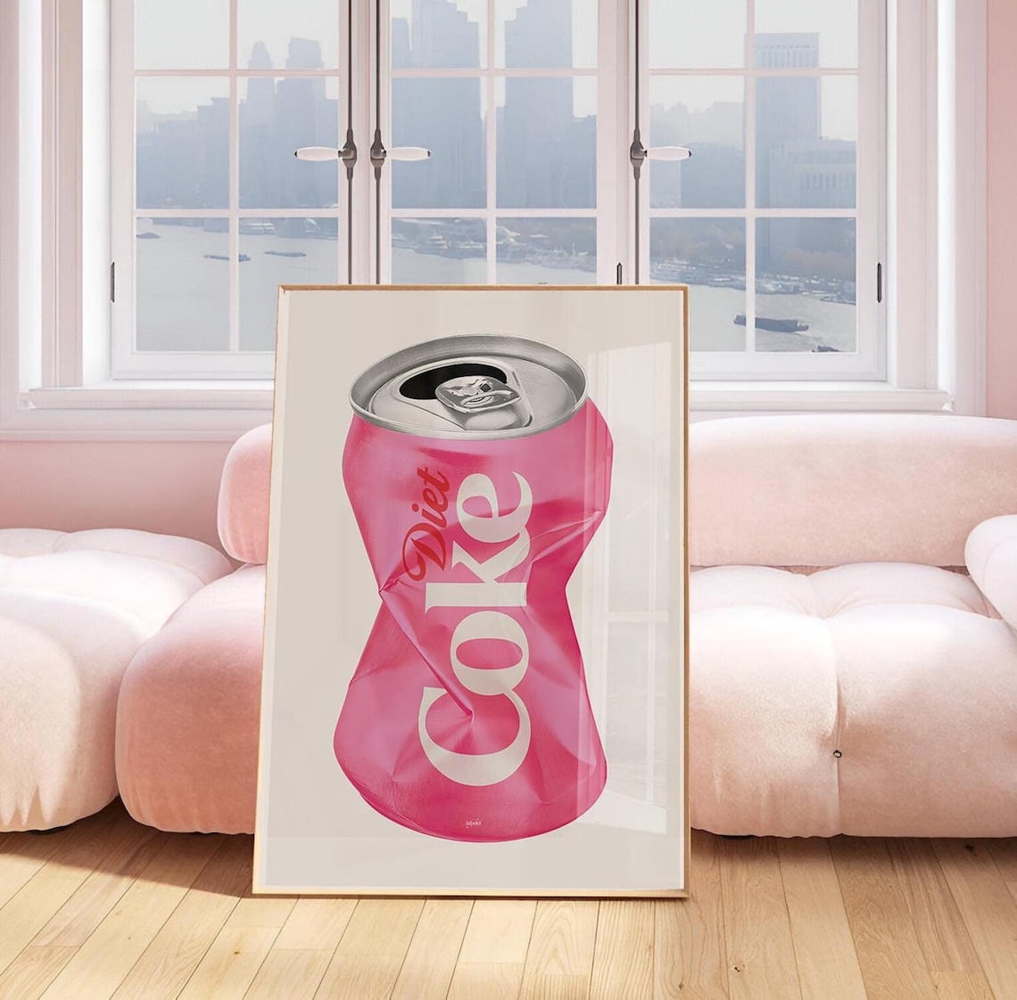 Pink Diet Coke Crushed Can Print, Hot Pink Wall Arty Trendy Preppy Wall ...