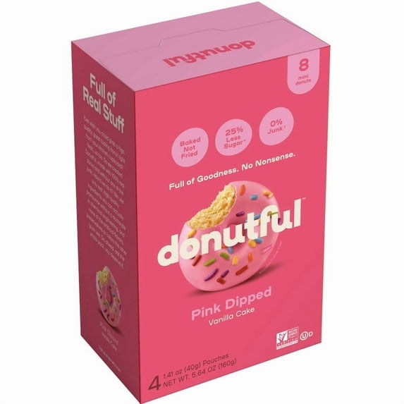Pink Dipped Sprinkle Mini Donuts 8ct - Walmart.com
