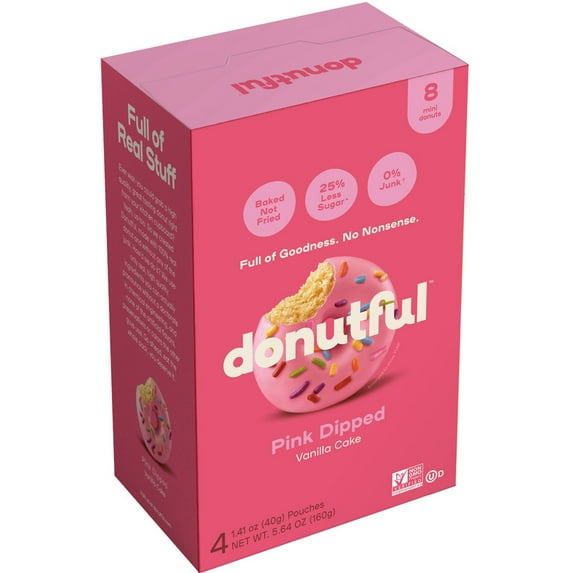 Pink Dipped Sprinkle Mini Donuts 8ct - Walmart.com