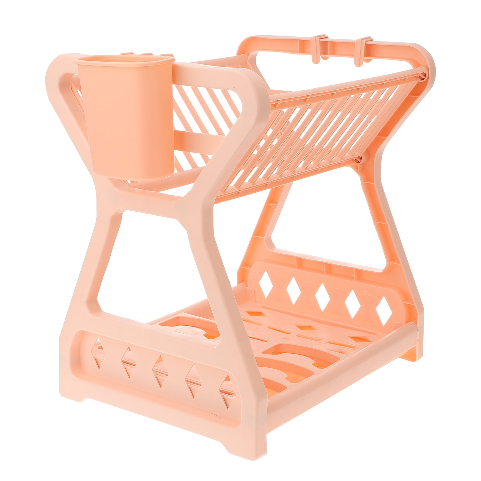 Pink Dish Drainer Plate Rack Storage above Sink Drying Kitchen ...