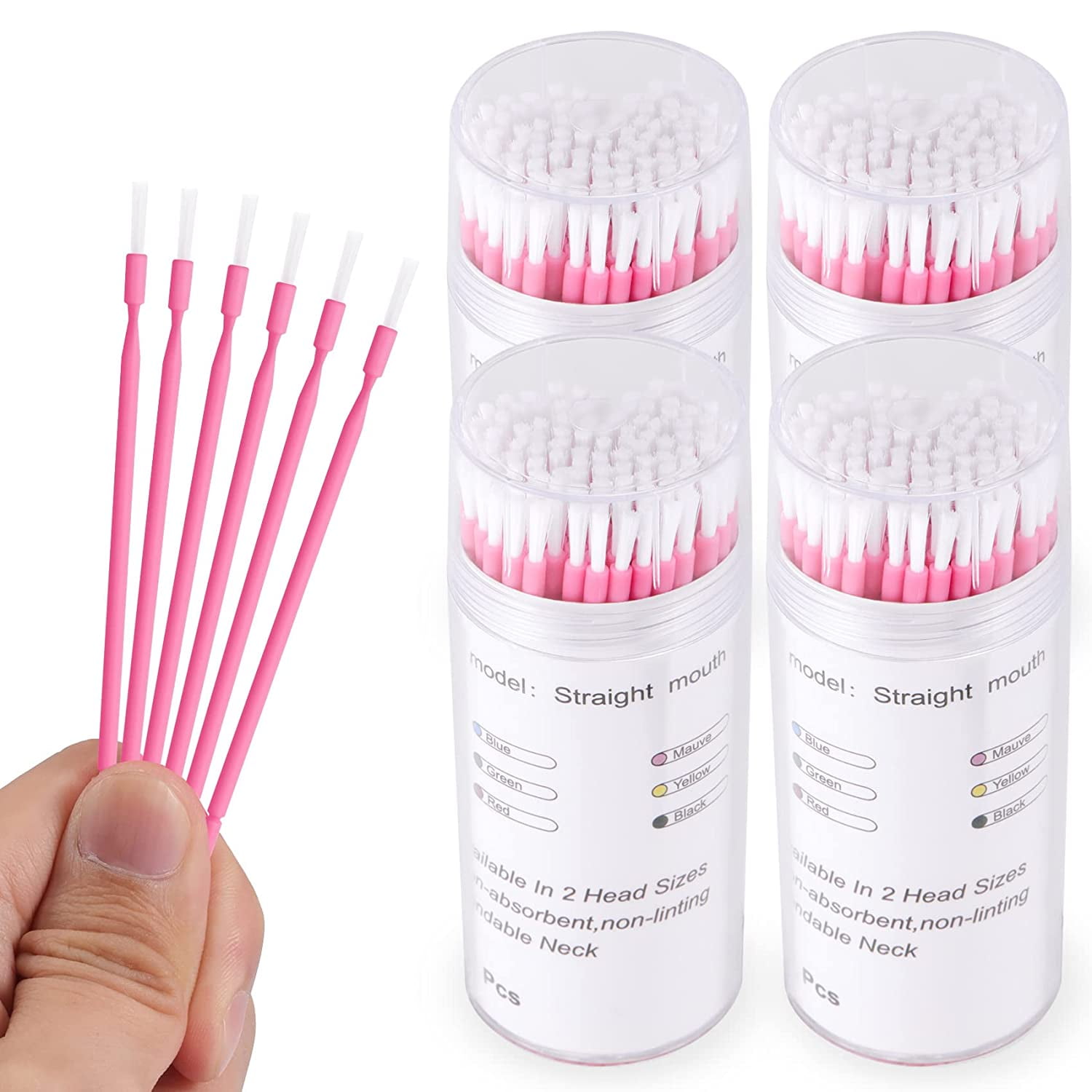 Pink Disposable Microbrush 400 Pcs Bendable Applicator Brush with ...