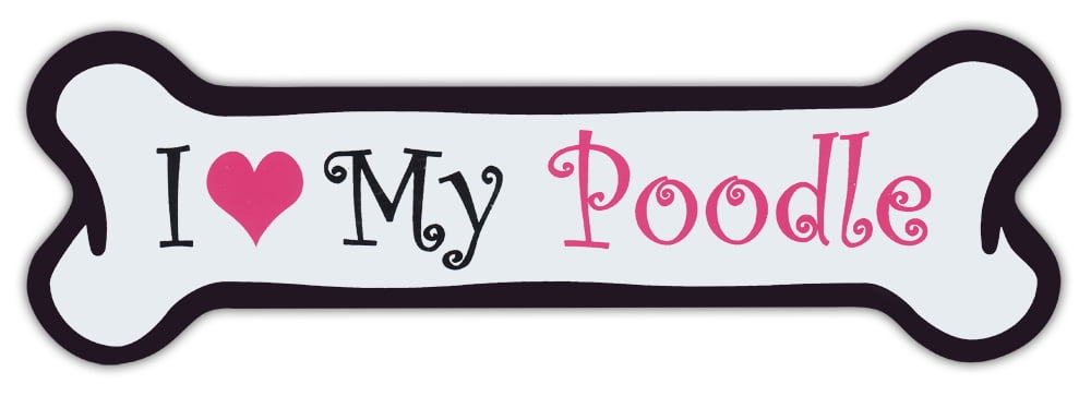 Pink Dog Bone Shaped Magnets: I Love My Poodle | Cars, Trucks And More ...