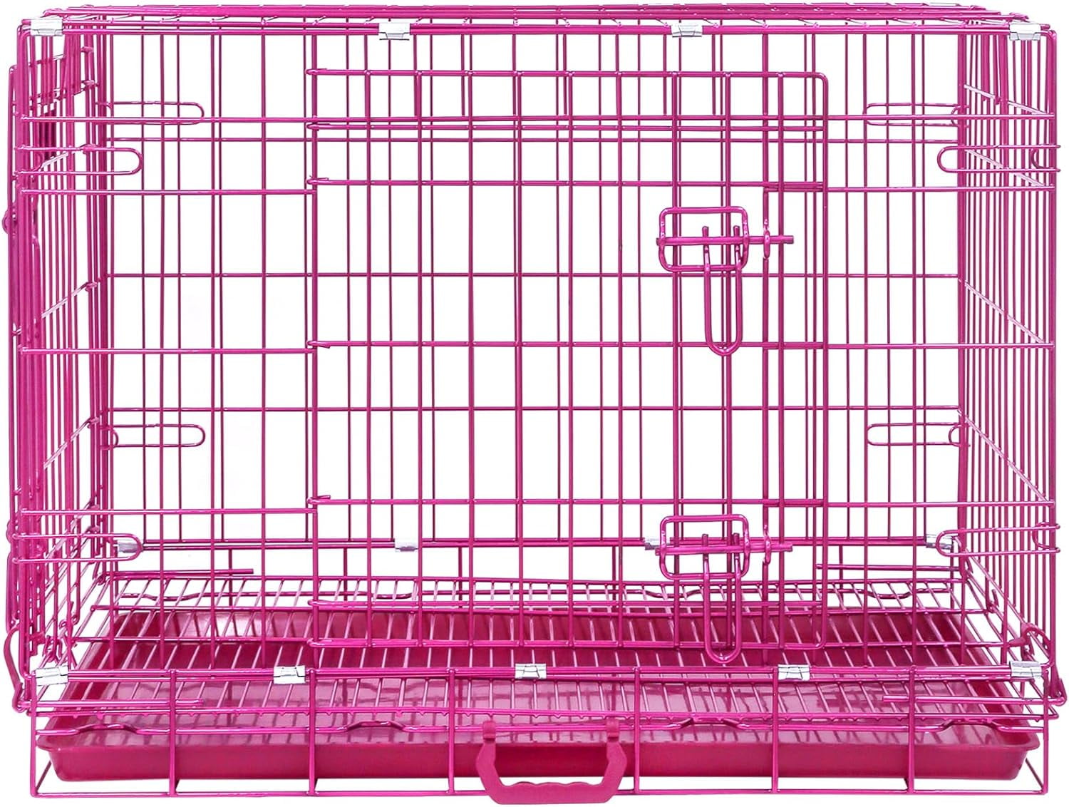 Pink Dog Crate, 30 Inch Dog Cage Medium Sized Dog, Foldable Small Dog ...