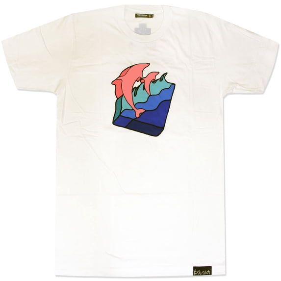 Pink Dolphin Waves T-Shirt White - Walmart.com