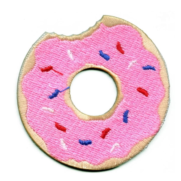 Pink Donut Embroidered Iron On Patch - Walmart Business Supplies