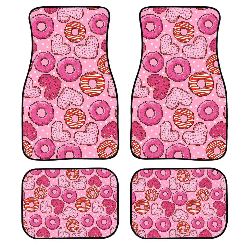 Pink Donuts Heavy Duty Rubber Floor Mats Set 4 PCS Car SUV Truck & Van ...