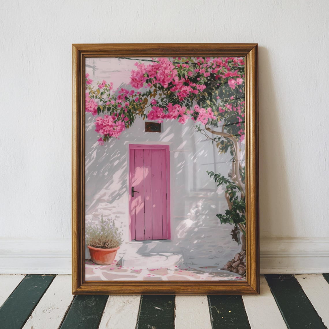Pink Door In Greece, Mediterranean Poster, Poster, Aesthetic Home Decor ...