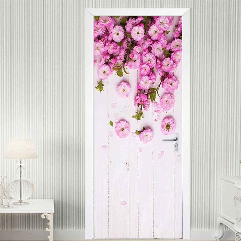 Pink Door Sticker PVC Home r Bathroom Bedroom Self-adhesive Cat Room ...